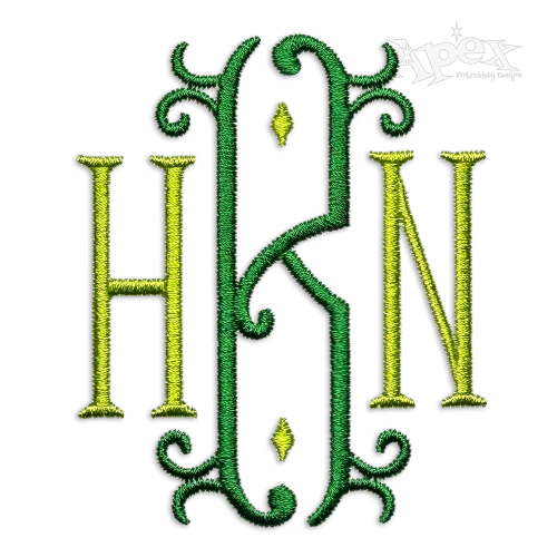 Vienna Fancy Monogram Machine Embroidery Font - Apex