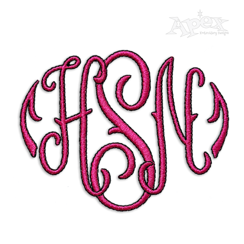 Mia Outline 2-Color Monogram Embroidery Font