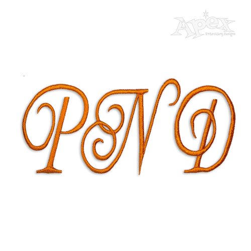 Monogram Script Machine Embroidery Font by Apex