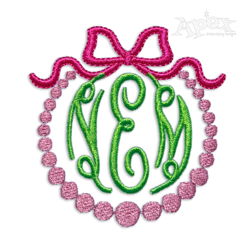 Pearl of String Bow Frame Machine Embroidery Design by Apex