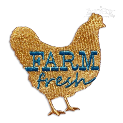 Farm Fresh Chicken Machine Embroidery Design