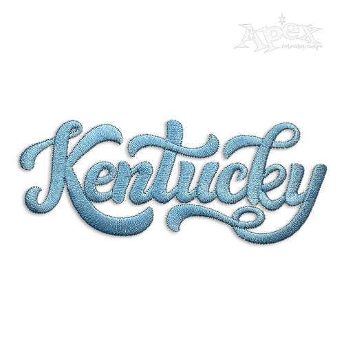 Kentucky Script Text Machine Embroidery Design by Apex