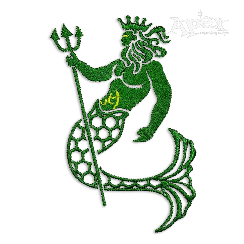 Neptune Ocean God Machine Embroidery Design by Apex