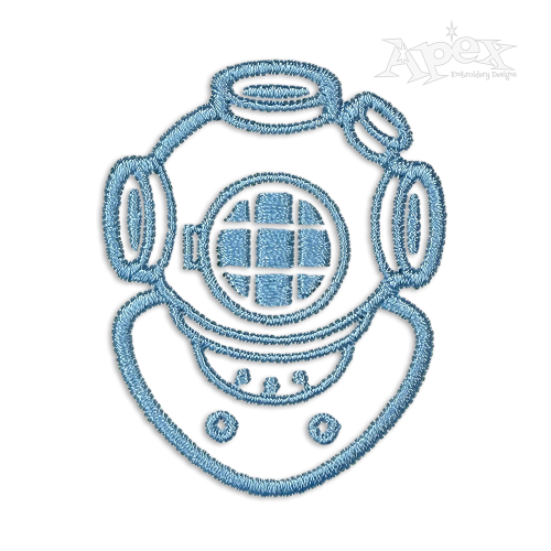 Scuba Diving Helmet Machine Embroidery Design by Apex