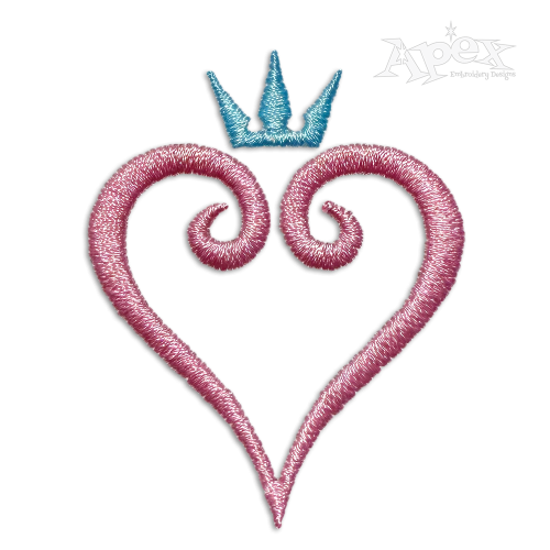 King Crown Heart Machine Embroidery Design by Apex