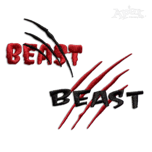 Beast Mode Word Art Machine Embroidery Design by Apex