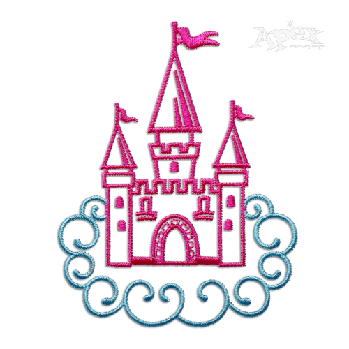 Dreamy Fairytale Castle Machine Embroidery Design by Apex