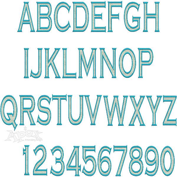 Copperplate two color Machine Embroidery Font - Apex Copperplate two color Machine Embroidery Font - Apex