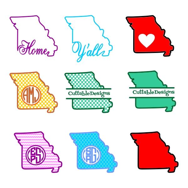 Missouri home silhouette outline state shape cut out cricut cameo ...