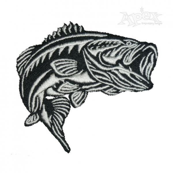 Bass Fish Embroidery Design | Apex Monogram Designs & Fonts
