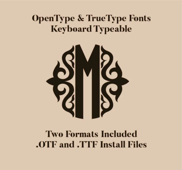Lewiston Monogram TrueType OpenType Font TTF or OFT - Apex