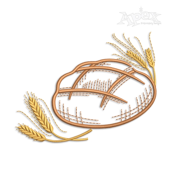 Bread with Wheat Machine Embroidery Design by Apex