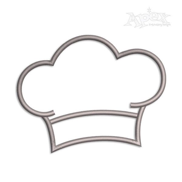 Chef's Hat Toque Applique Machine Embroidery Design