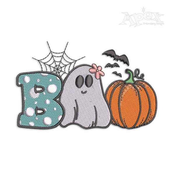 Lovely Halloween Boo Machine Embroidery Design by Apex