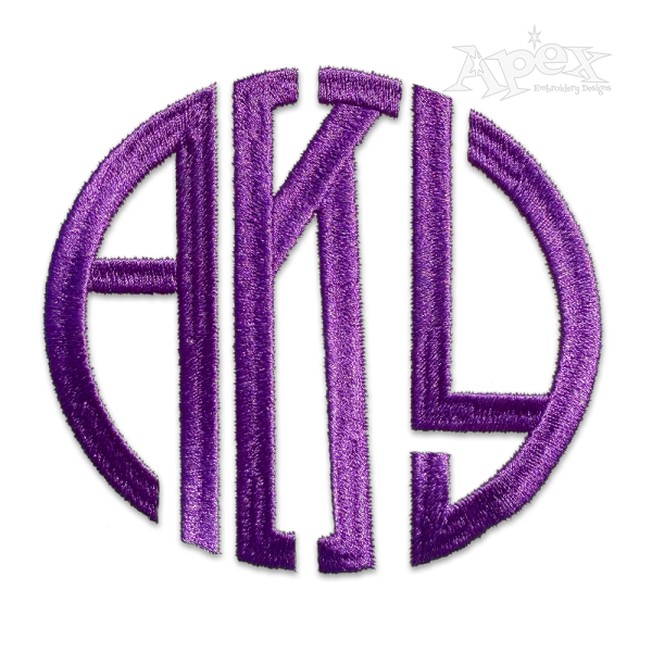 Raleigh Round Circle Monogram Machine Embroidery Fonts by Apex