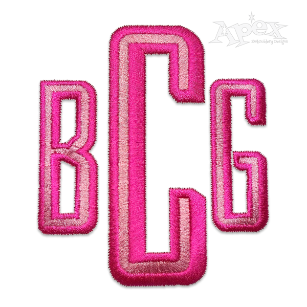 Maxwell Slim Block Machine Embroidery Font - Apex