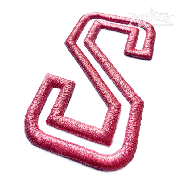 Double Line Outline 3D Puff Machine Embroidery Font by Apex