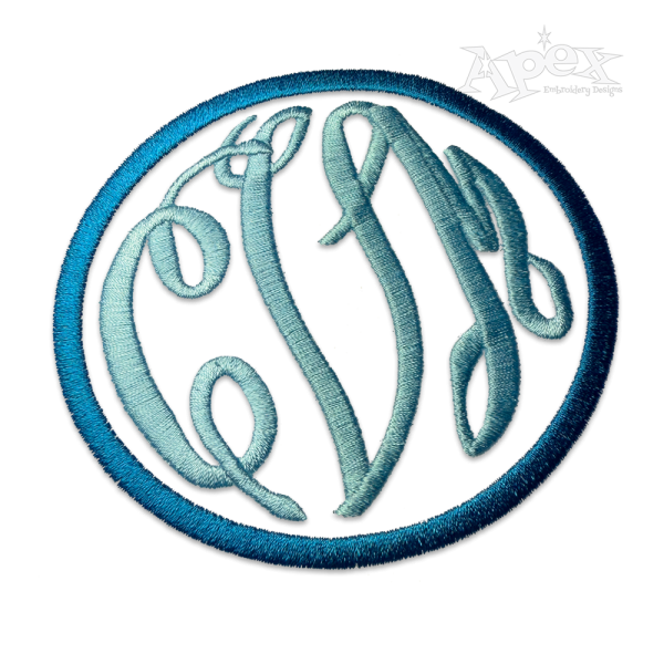 Curlz Circular Circle Machine Embroidery Font by Apex