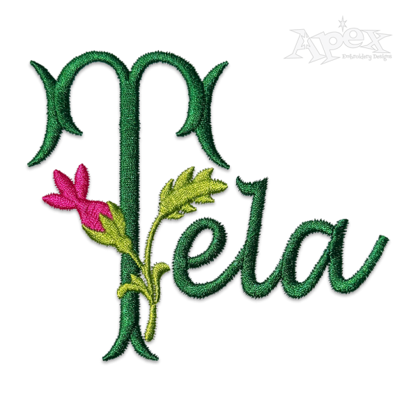 Rose Fishtail Machine Embroidery Font by Apex