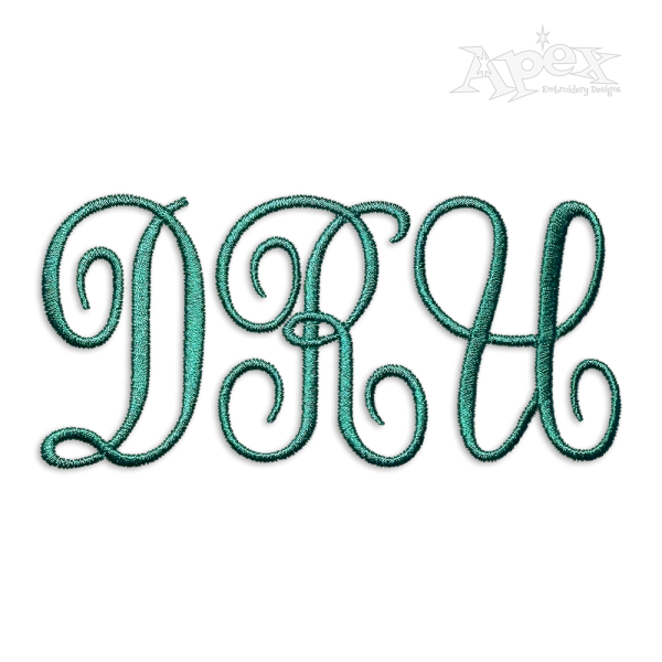 Cayman Curlz Machine Embroidery Font by Apex Designs