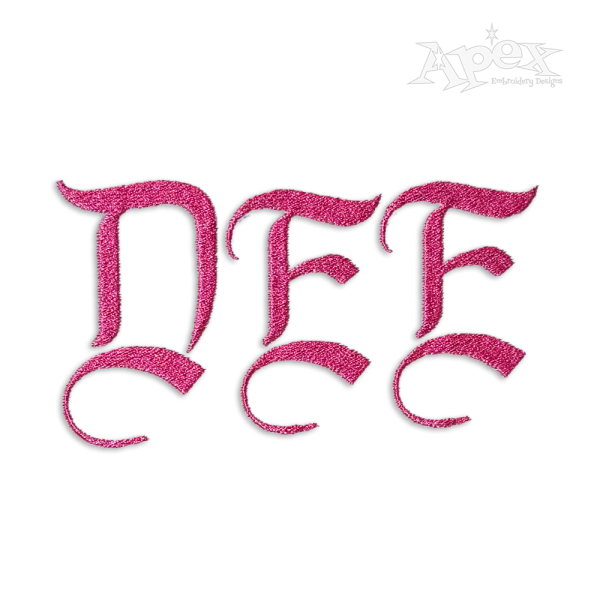 Gothic Age Machine Embroidery Font by Apex