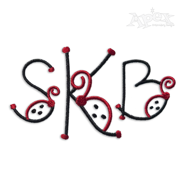 Ladybug Machine Embroidery Font by Apex