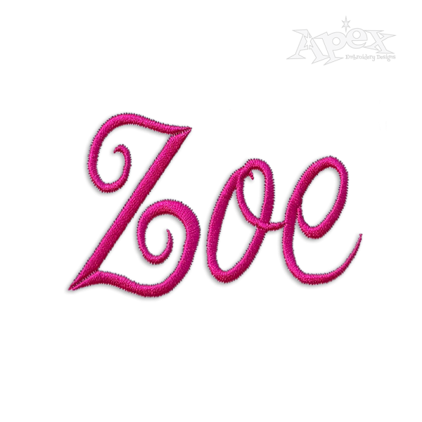 Fancy Script Machine Embroidery Fonts by Apex