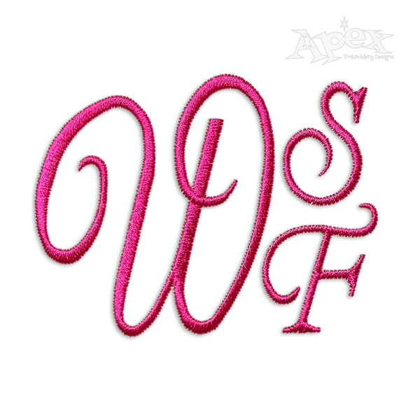 Fancy Script Machine Embroidery Fonts by Apex