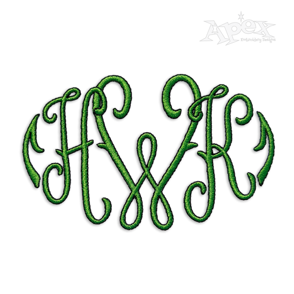 Mia Outline 2-Color Monogram Embroidery Font