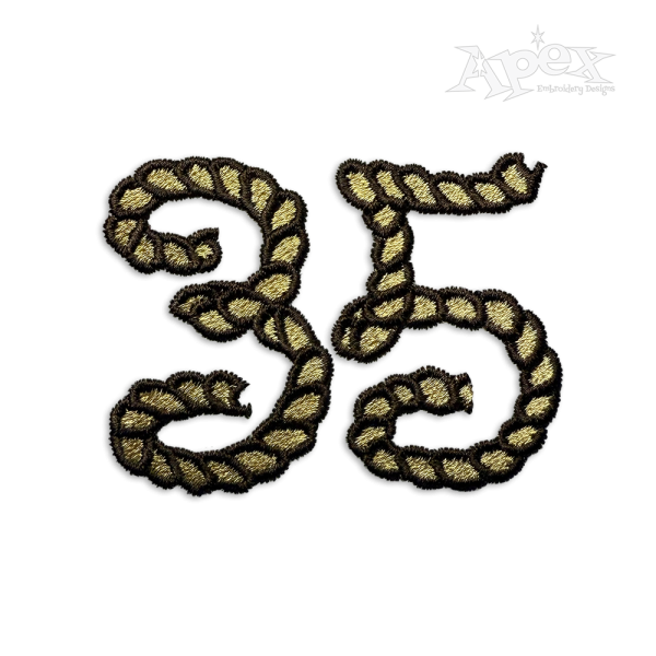 Rope Machine Machine Embroidery Font - Apex