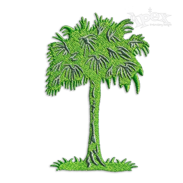 Palmetto Palm Tree Machine Embroidery Design by Apex