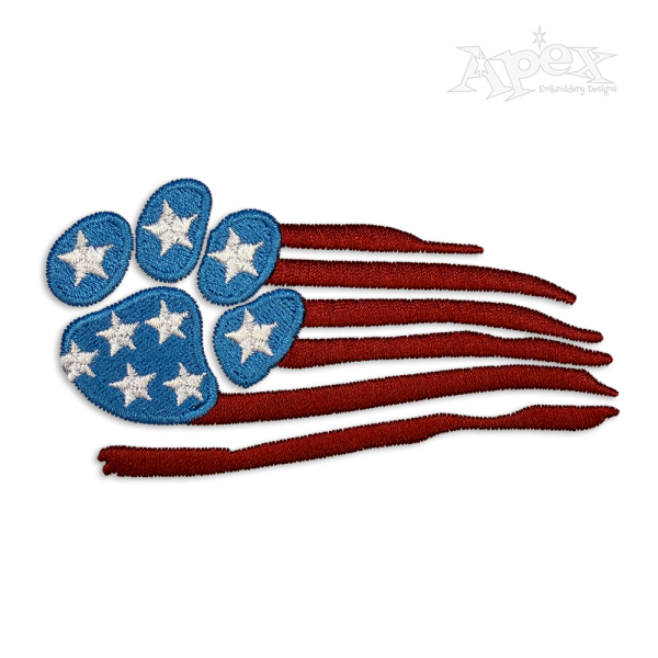 Patriotic USA Flag Dog Puppy Pet Pack Embroidery by Apex