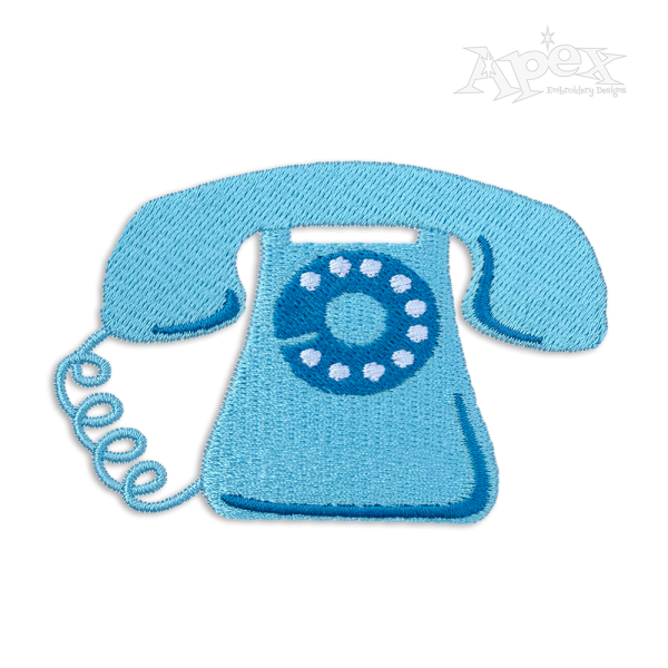 Retro Telephone Machine Embroidery Design by Apex