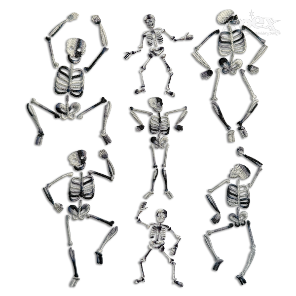 Dancing Skeletons Bundle Embroidery Design by Apex