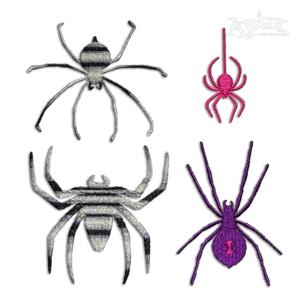 Spider Pack Machine Embroidery Designs Digitized by Apex