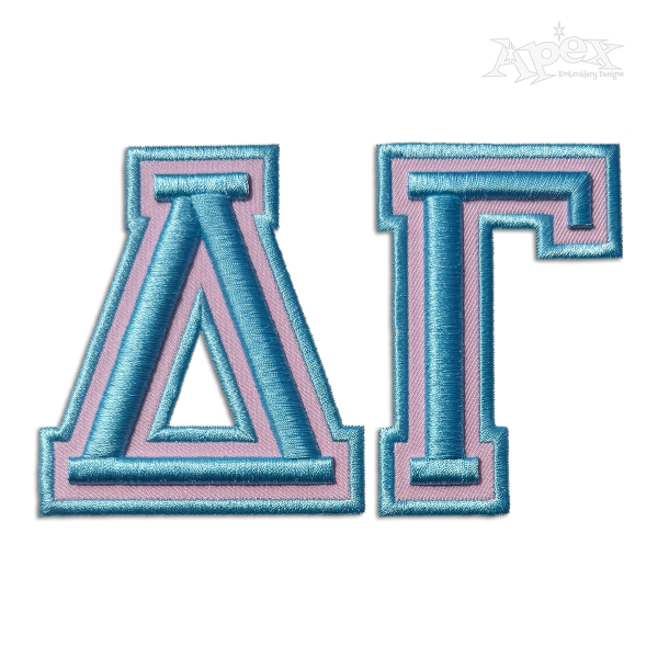 Greek Varsity 3D Puff Fill and Applique Font Digitized by Apex