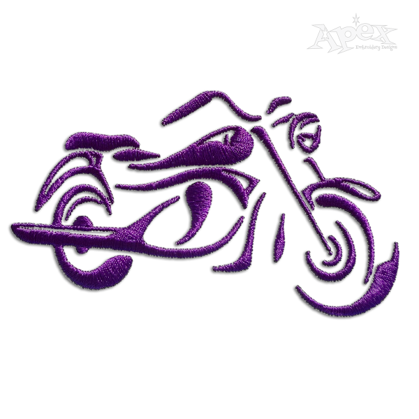 Motorcycle Outline Machine Embroidery Design by Apex