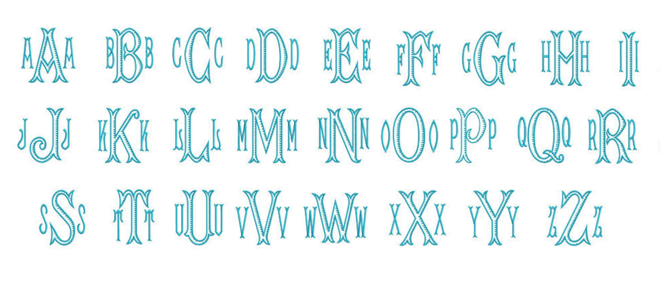 24 Ribbed Monogram Machine Embroidery Font Ideas